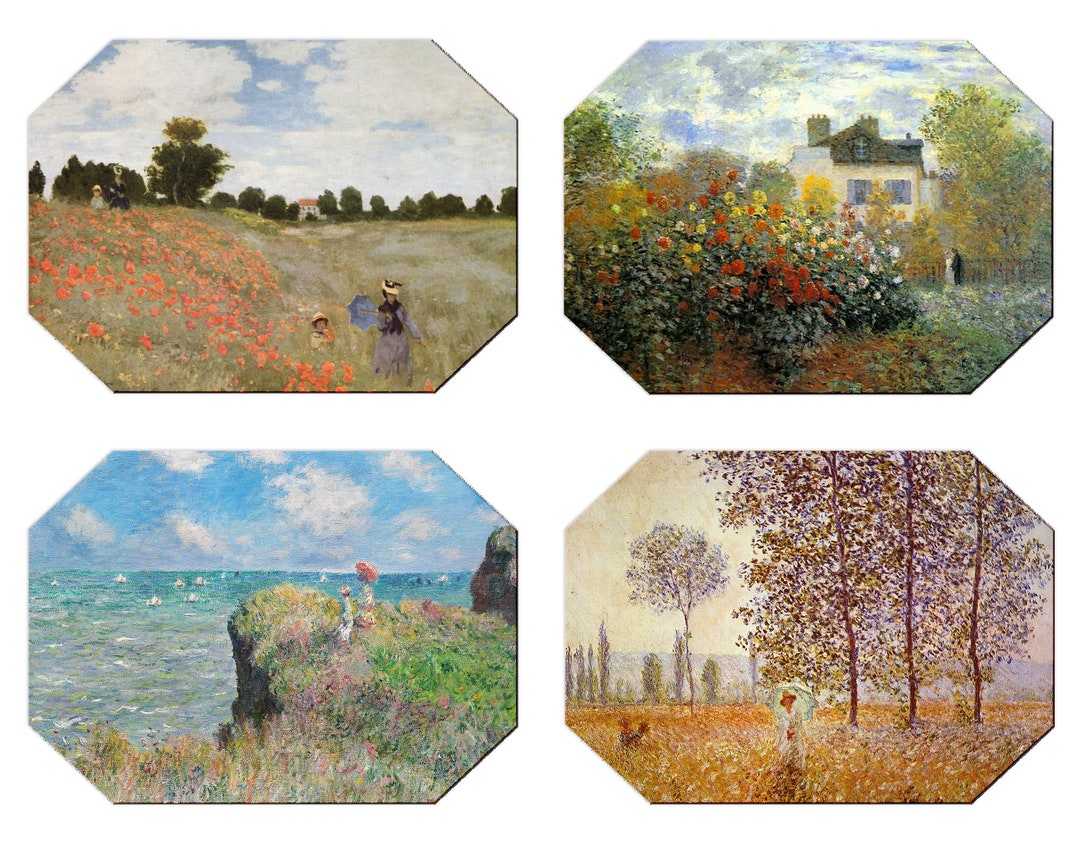Claude Monet Placemats for Round Tables Tactile Basket Texture - Etsy
