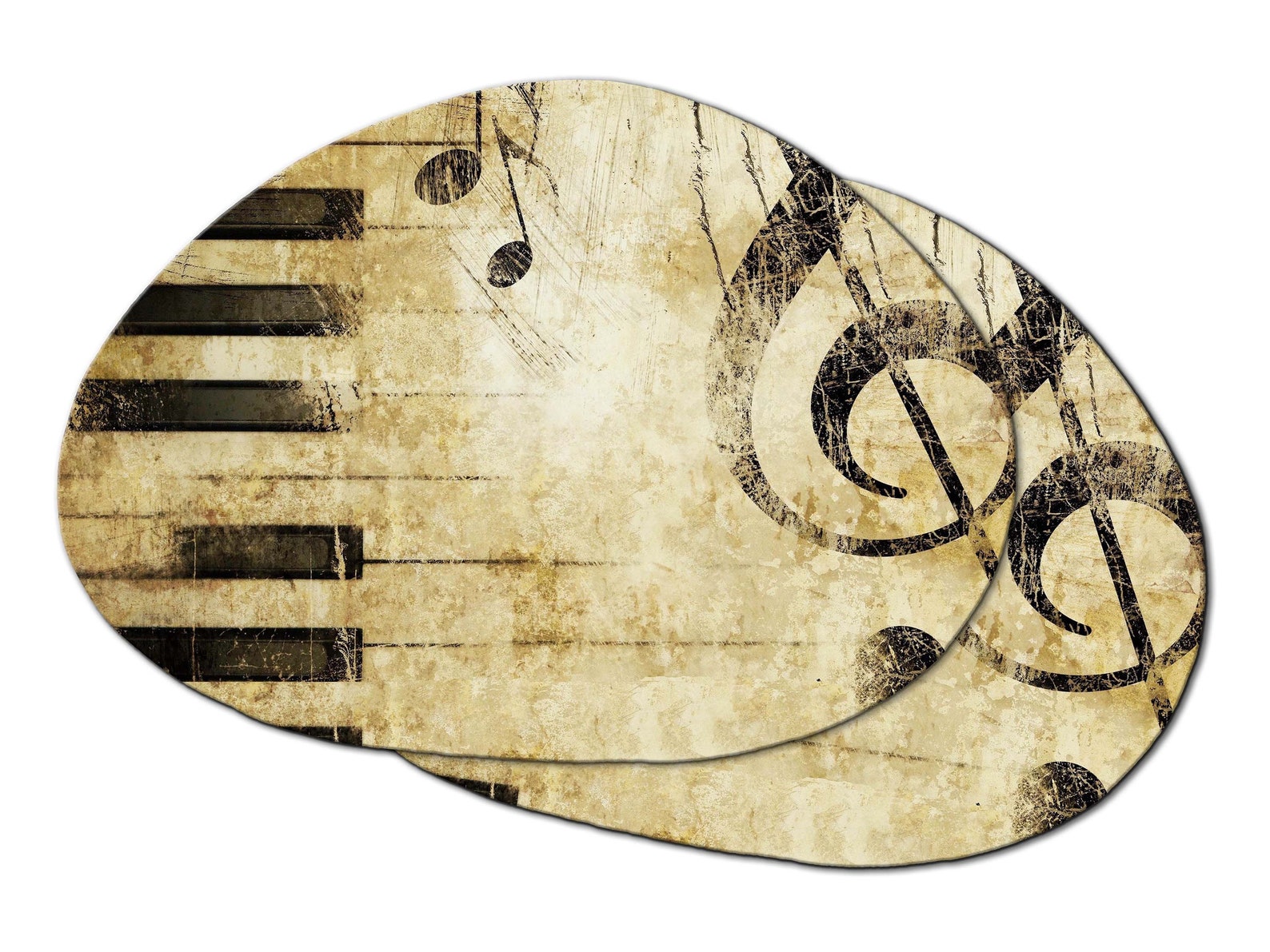 Music Note Round Oval Wedge Placemats for Round Tables Tactile - Etsy