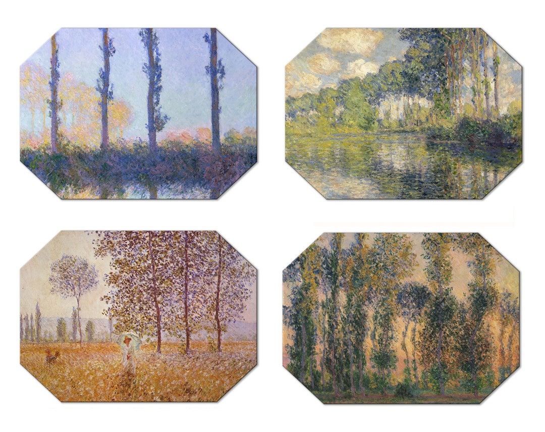 Claude Monet Polars Placemats for Round Tables Tactile Basket Texture ...