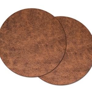 Faux Brown Leather Round Oval Placemats for Round Tables Burlap ...