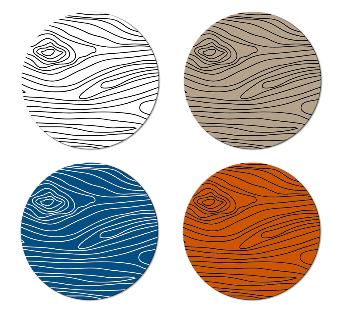Wood Lines Doodle Scribble Placemats for Round Tables Tactile - Etsy