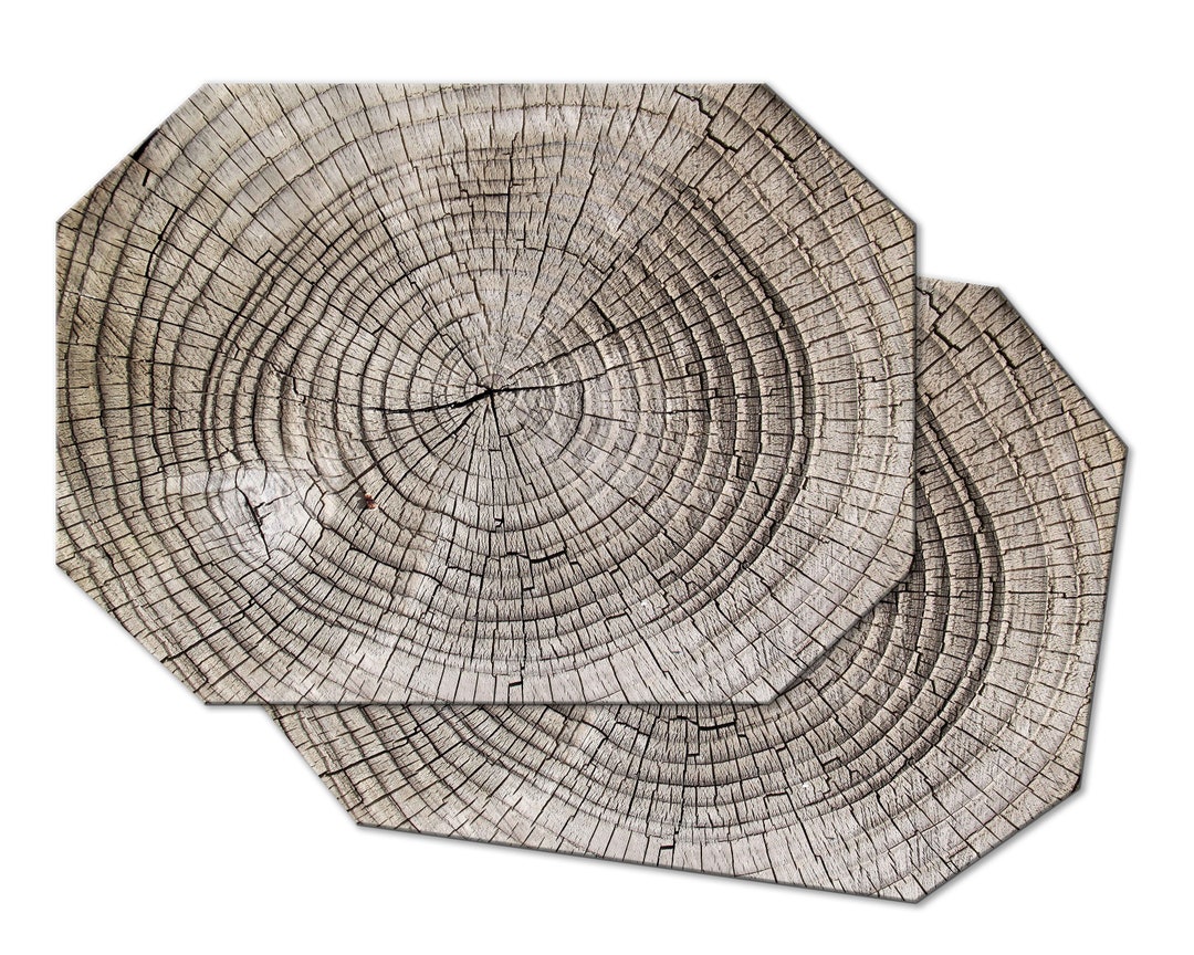 Grey Wood Ring Placemats for Round Table Tactile Basket - Etsy