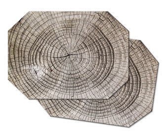 Brown Wood Ring Placemats For Round Table Tactile Basket | Etsy