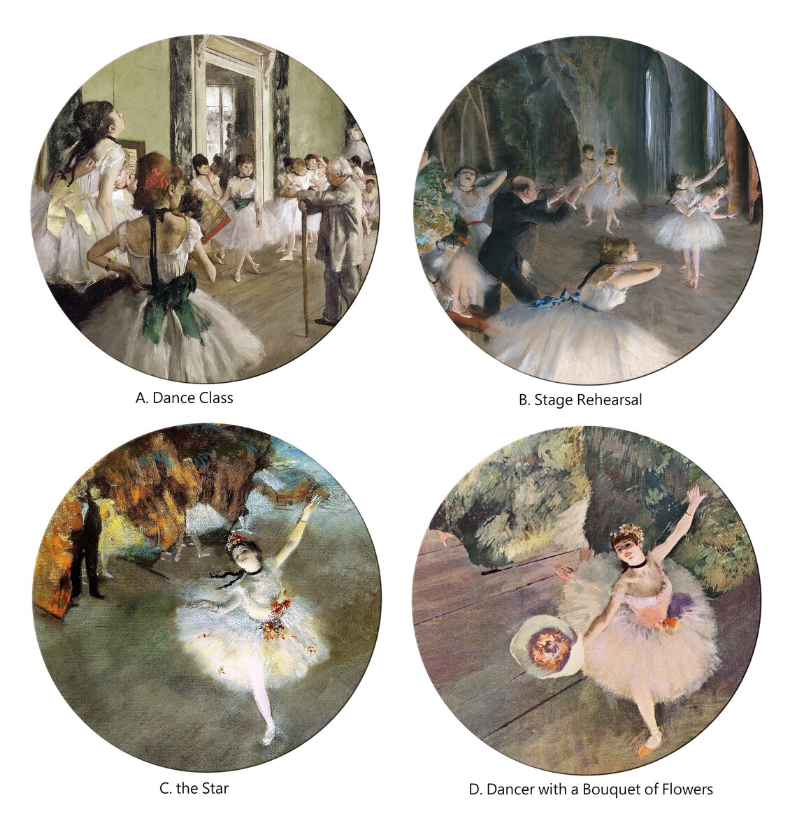 Degas Dance Ballet Round Oval Placemats for Round Tables | Etsy