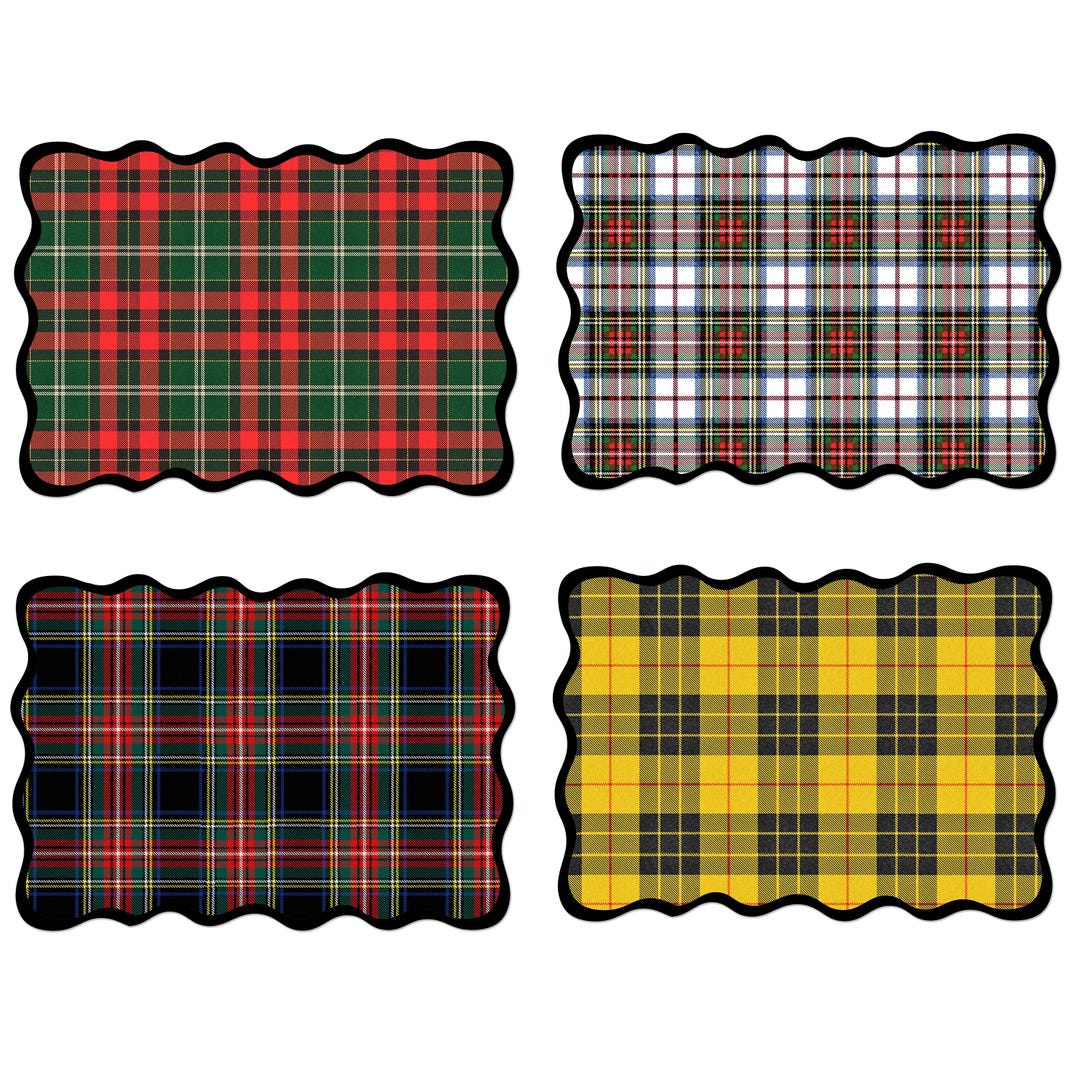 Plaid Placemats Novelty Shapes for Round Tables Tactile Basket Texture ...