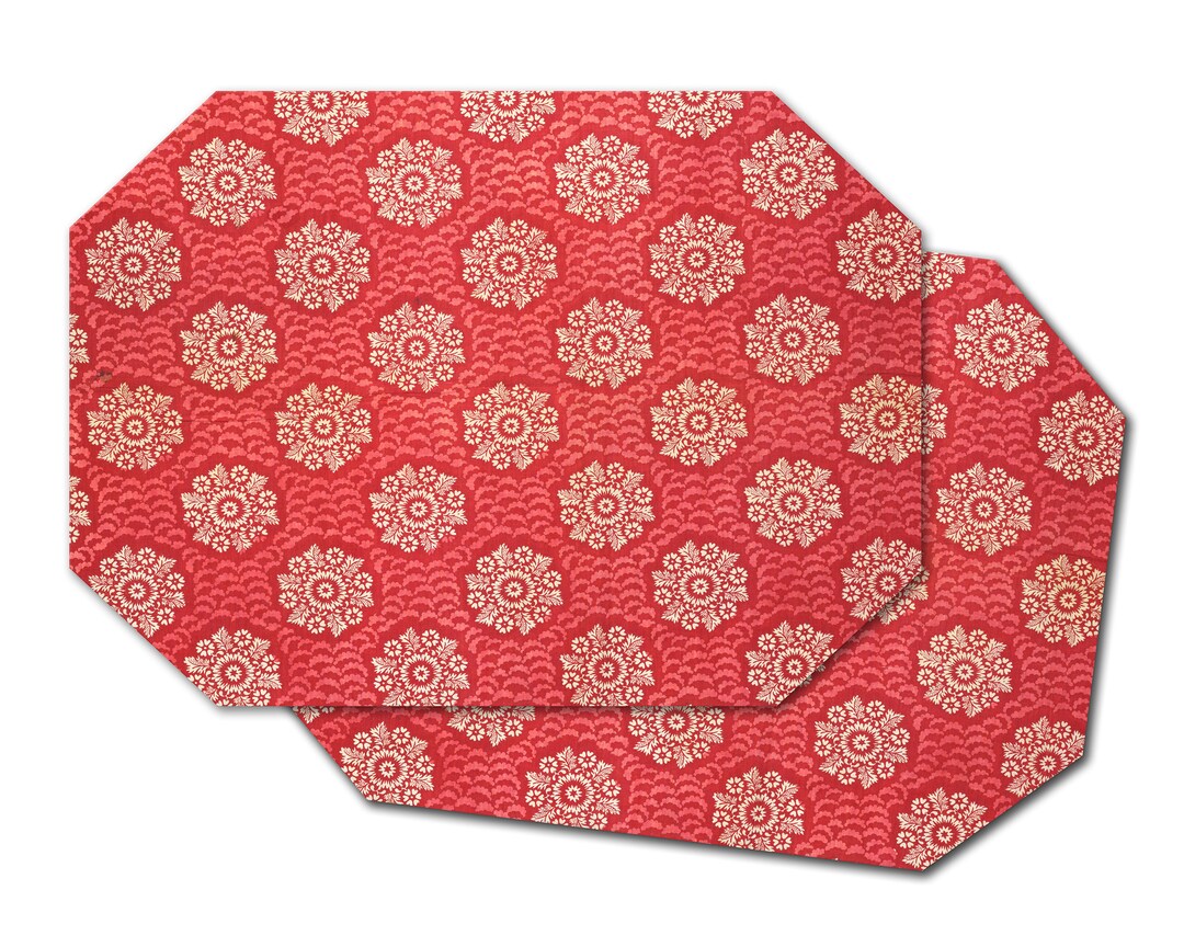 Medallion Placemats for Round Table Tactile Basket Texture Hemmed Edges ...