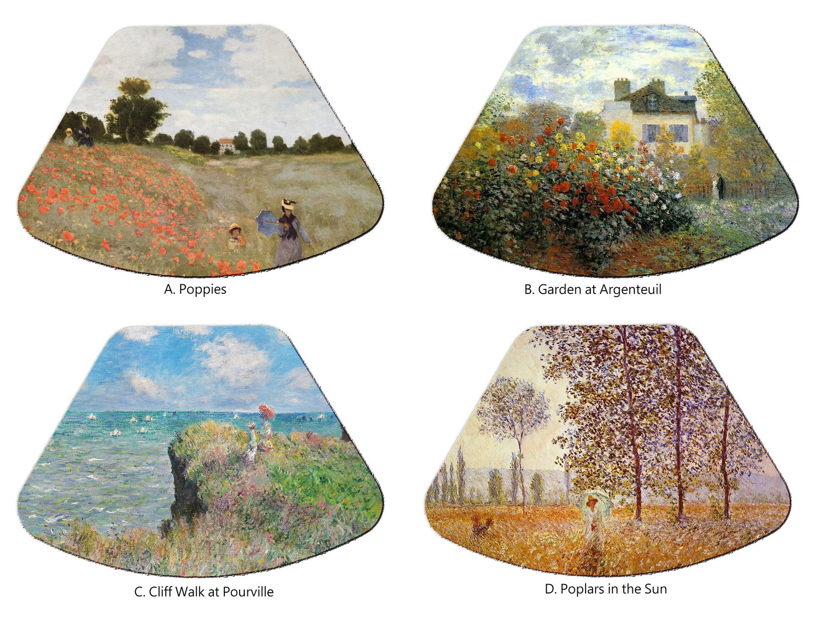 Claude Monet Wedge Placemat for Round Tables Tactile Basket - Etsy