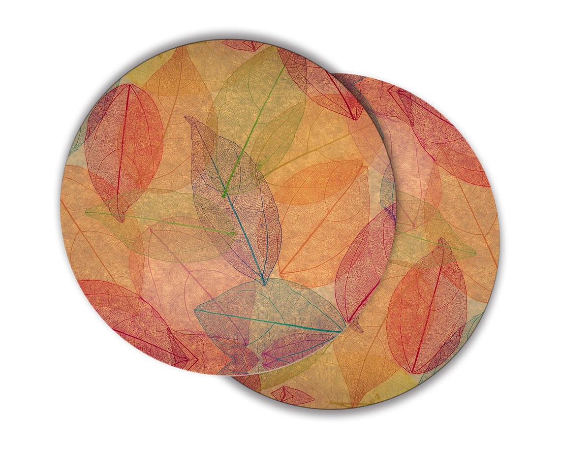 Fall Leaves Wedge Placemats For Round Tables Tactile Basket | Etsy