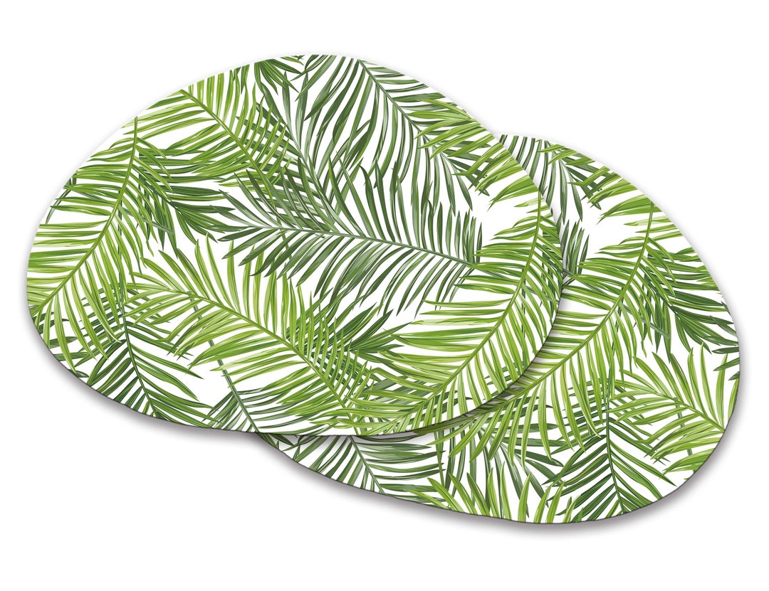 Tropical Palm Leaf Placemats for Round Tables Tactile Basket Texture ...
