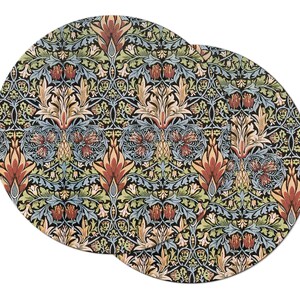 William Morris Snake Head Wedge Placemats for Round Table Tactile ...