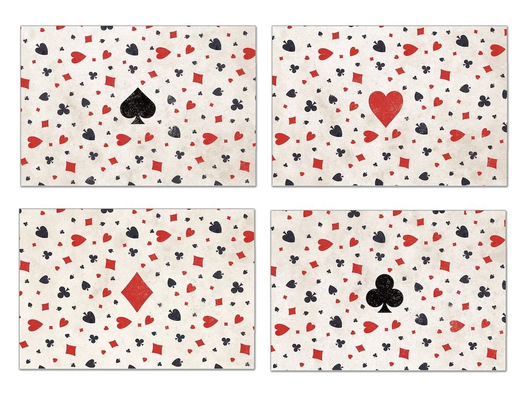 Playing Card Placemat Poker for Round Tables Tactile Basket Texture ...
