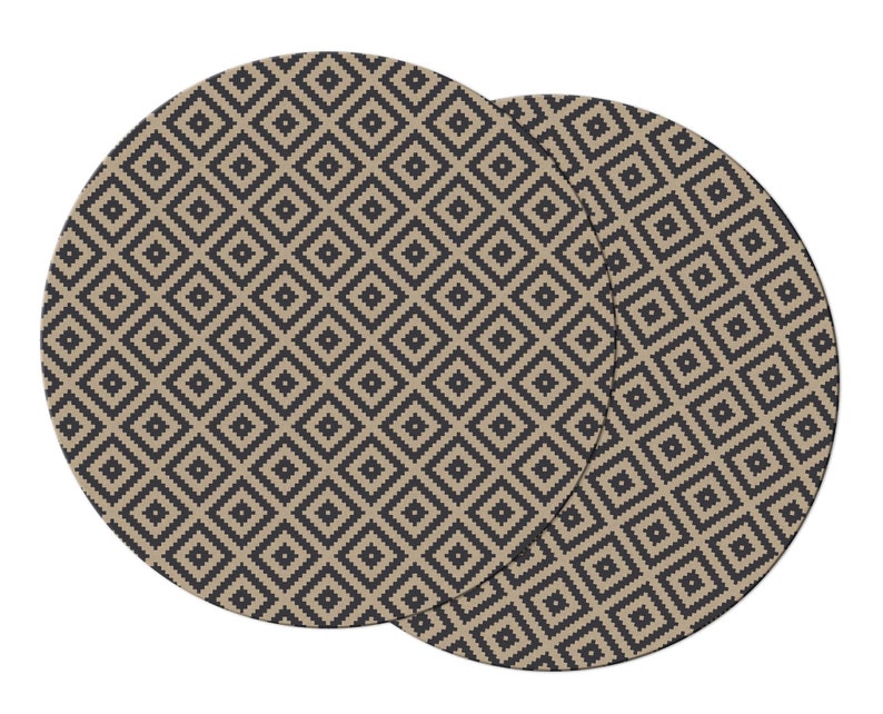 Tribal Motif Wedge Placemats for Round Tables Burlap Textured | Etsy