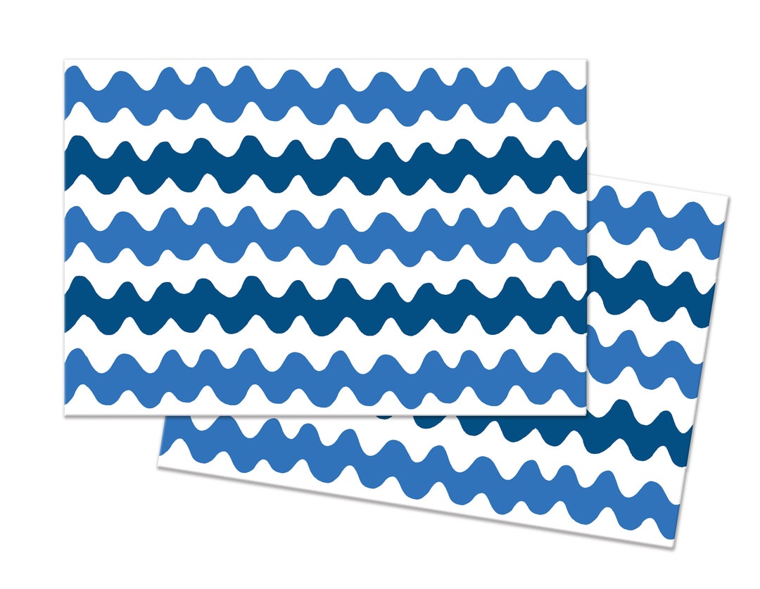 Blue Chevron Zigzag Round Oval Placemats for Round Tables Tactile ...