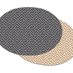 Greek Key Placemats for Round Tables Tactile Basket Texture Hemmed Edge ...