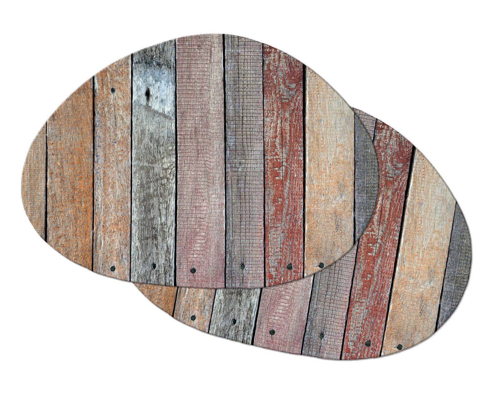 Faux Rustic Barn Wood Oval Round Placemats for Round Table - Etsy