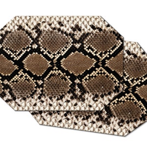 Grey Python Snake Placemats for Round Table Tactile Basket Texture ...