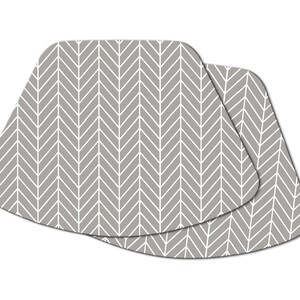 Grey Herringbone Wedge Placemats for Round Table Tactile Basket Texture ...