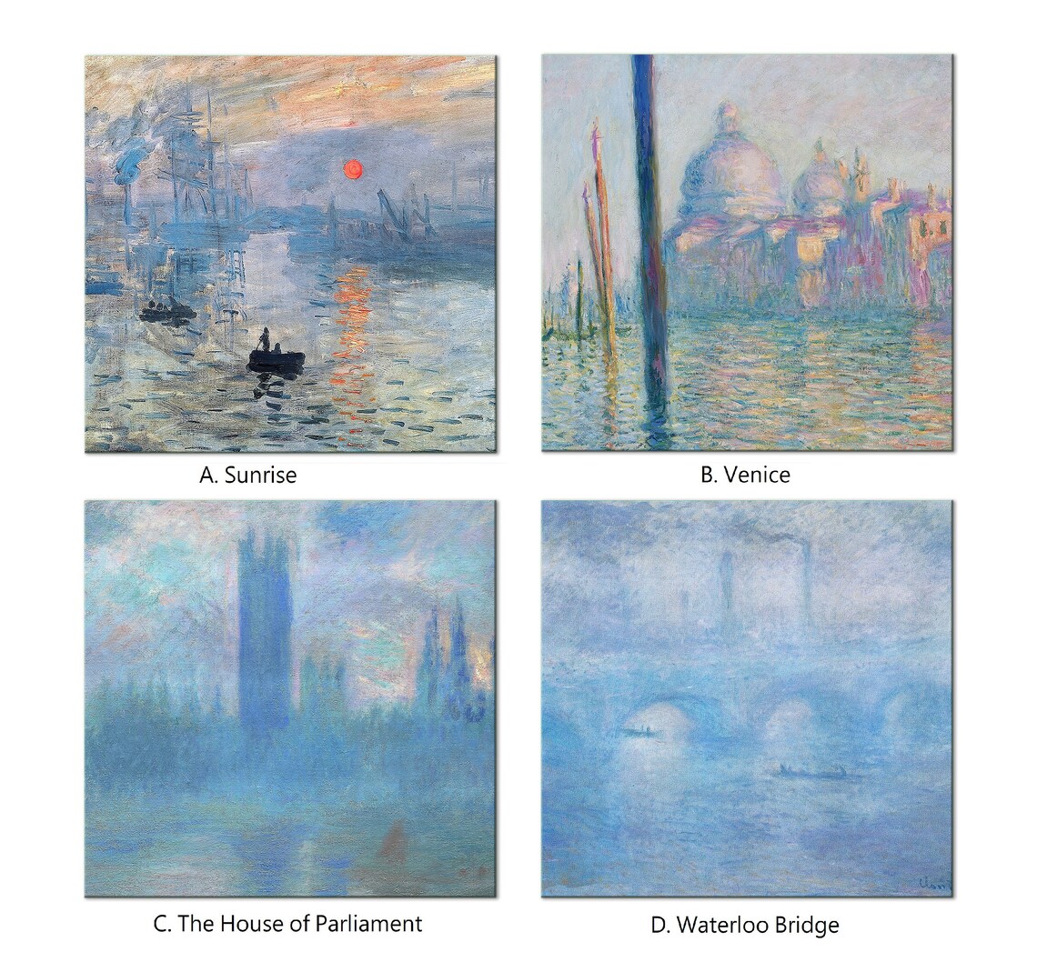 Blue Monet Wedge Placemats for Round Tables Tactile Basket | Etsy