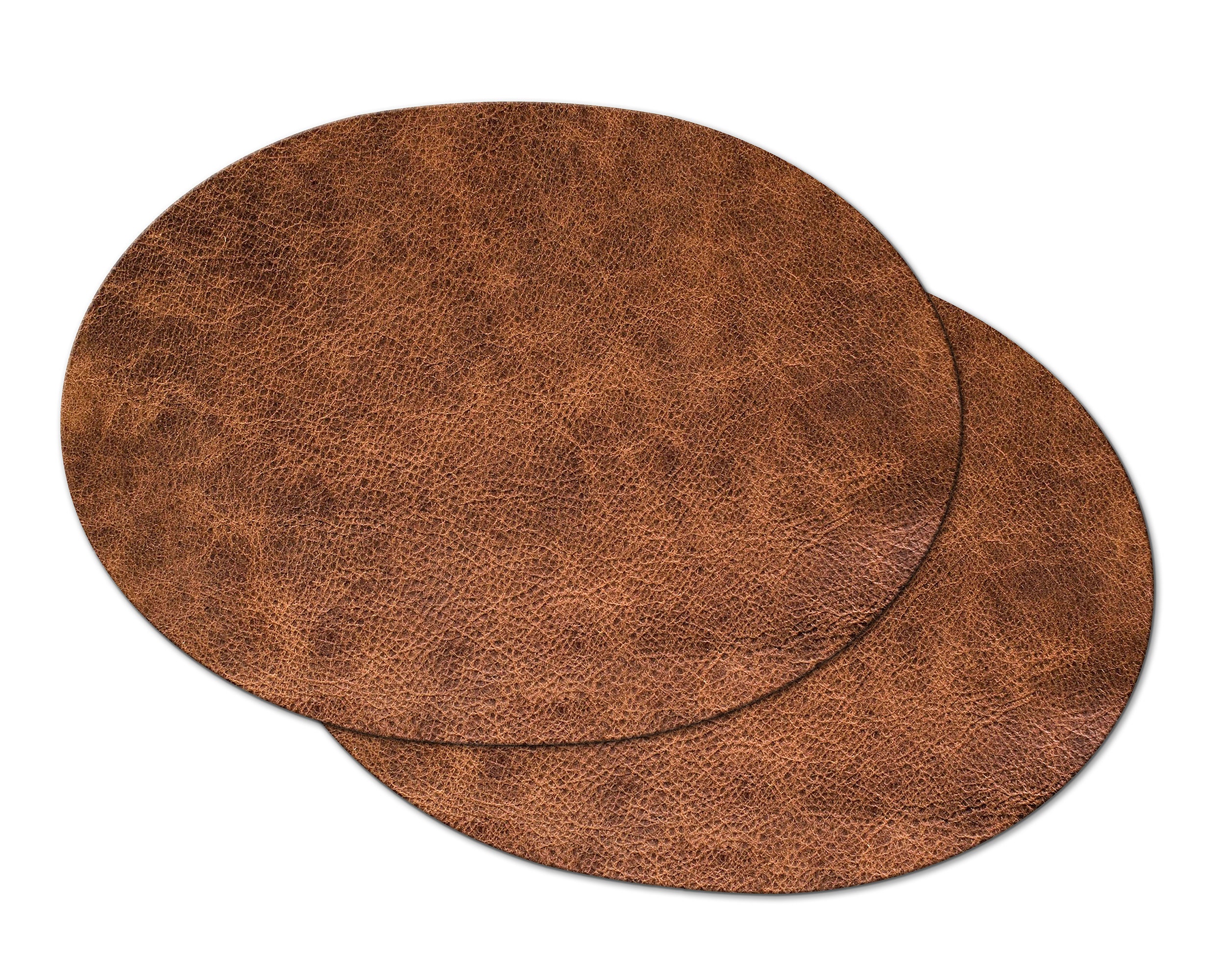 Faux Brown Leather Round Oval Placemats for Round Tables - Etsy