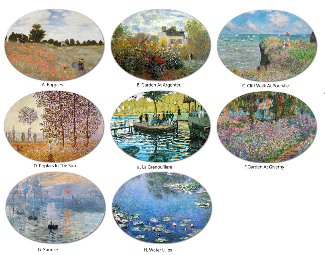 Claude Monet Wedge Placemat for Round Tables Tactile Basket - Etsy