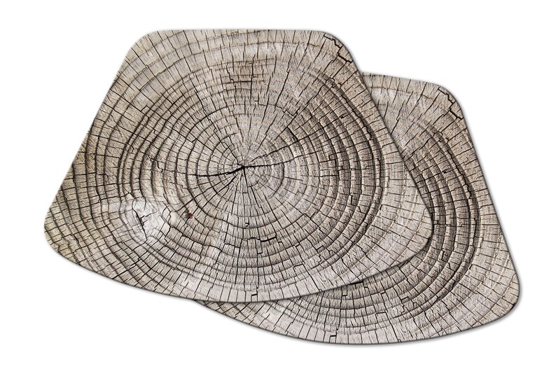 Grey Wood Ring Placemats For Round Table Tactile Basket | Etsy