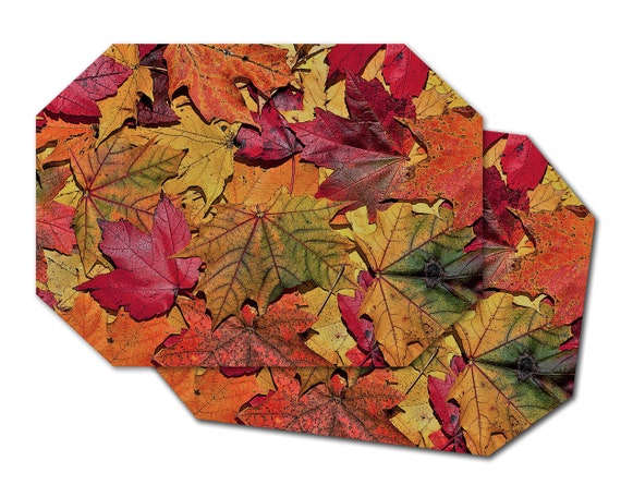 Maple Leaf Placemats for Round Tables Tactile Basket Texture - Etsy
