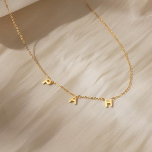 3 Initials Necklace • Multiple Initials Necklace • Mothers Necklace ...