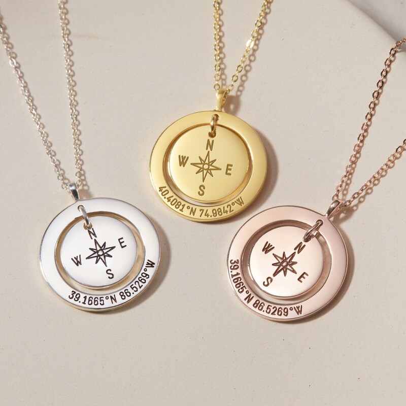 Coordinates Necklace - Etsy