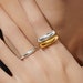Curve Ring Set, Stackable Minimalist Ring, Gold-plated Chunky Wave Ring ...