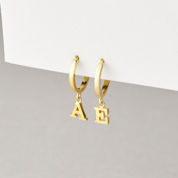 Hanging initial earrings store