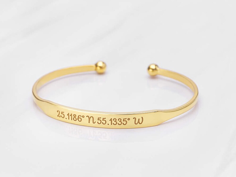 Custom Coordinates Jewelry Gold Coordinates Bracelet - Etsy