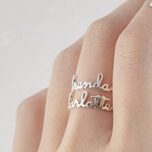 Stackable Name Rings, Personalized Mom Rings, Name Jewelry, Name Ring ...