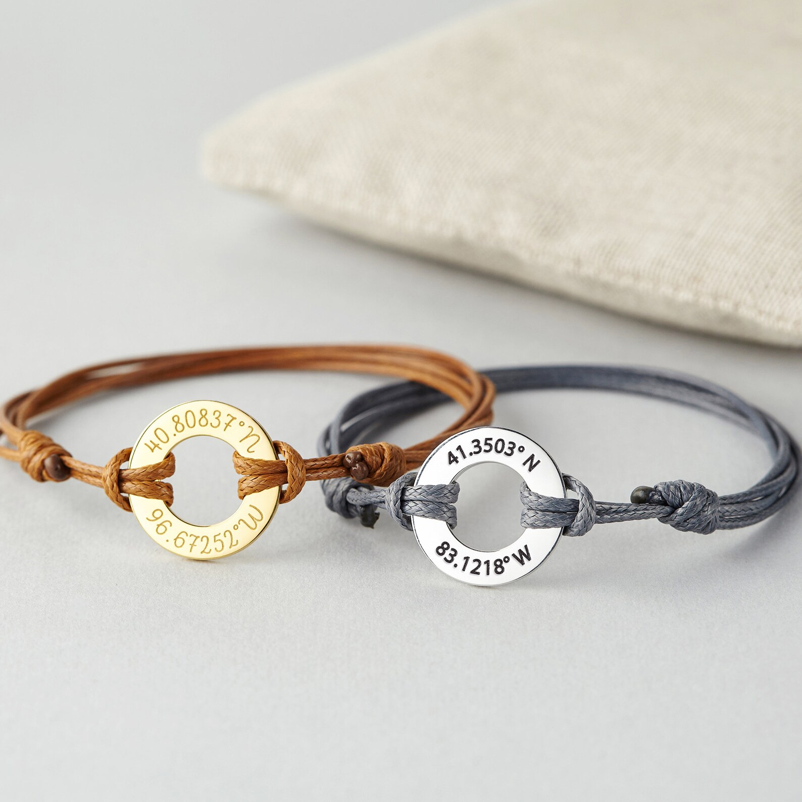 GPS Bracelet Leather Coordinates Bracelet Leather Bracelet Personalized ...