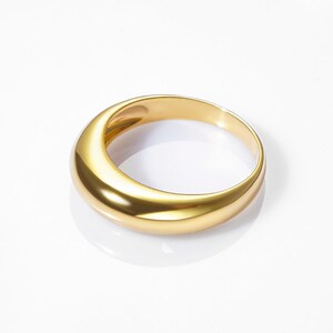Curve Ring Set, Stackable Minimalist Ring, Gold-plated Chunky Wave Ring ...