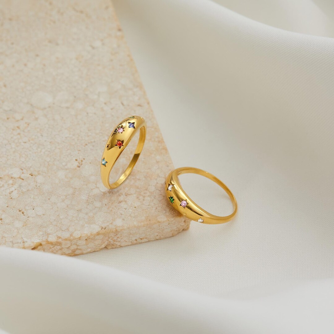 Multiple Birthstone Ring, Personalized Birthstone Jewelry, Mom Ring ...