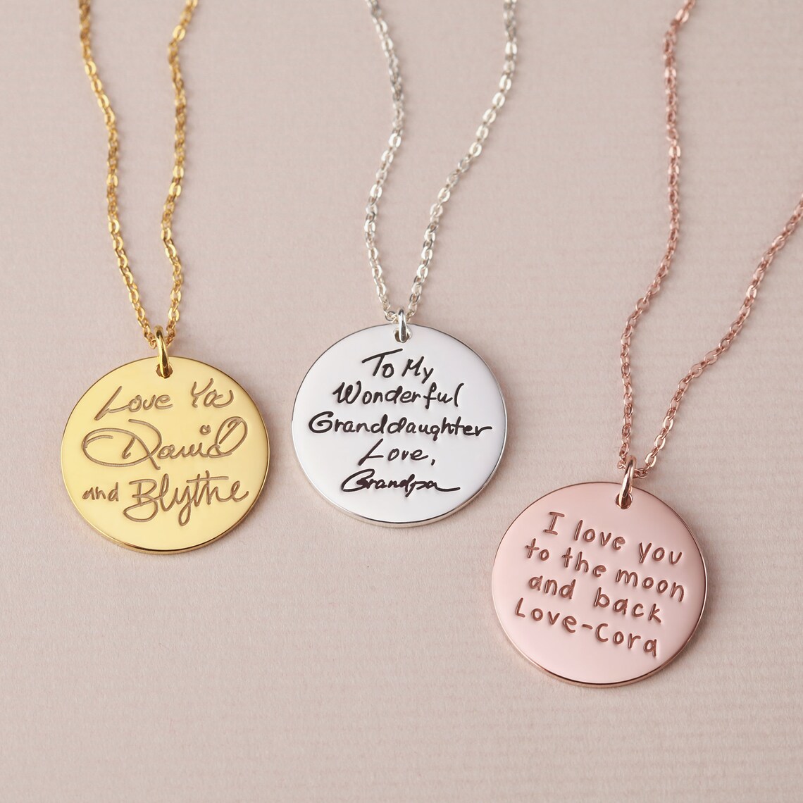 Handwritten Jewelry Handwriting Jewelry Charm Birthday - Etsy