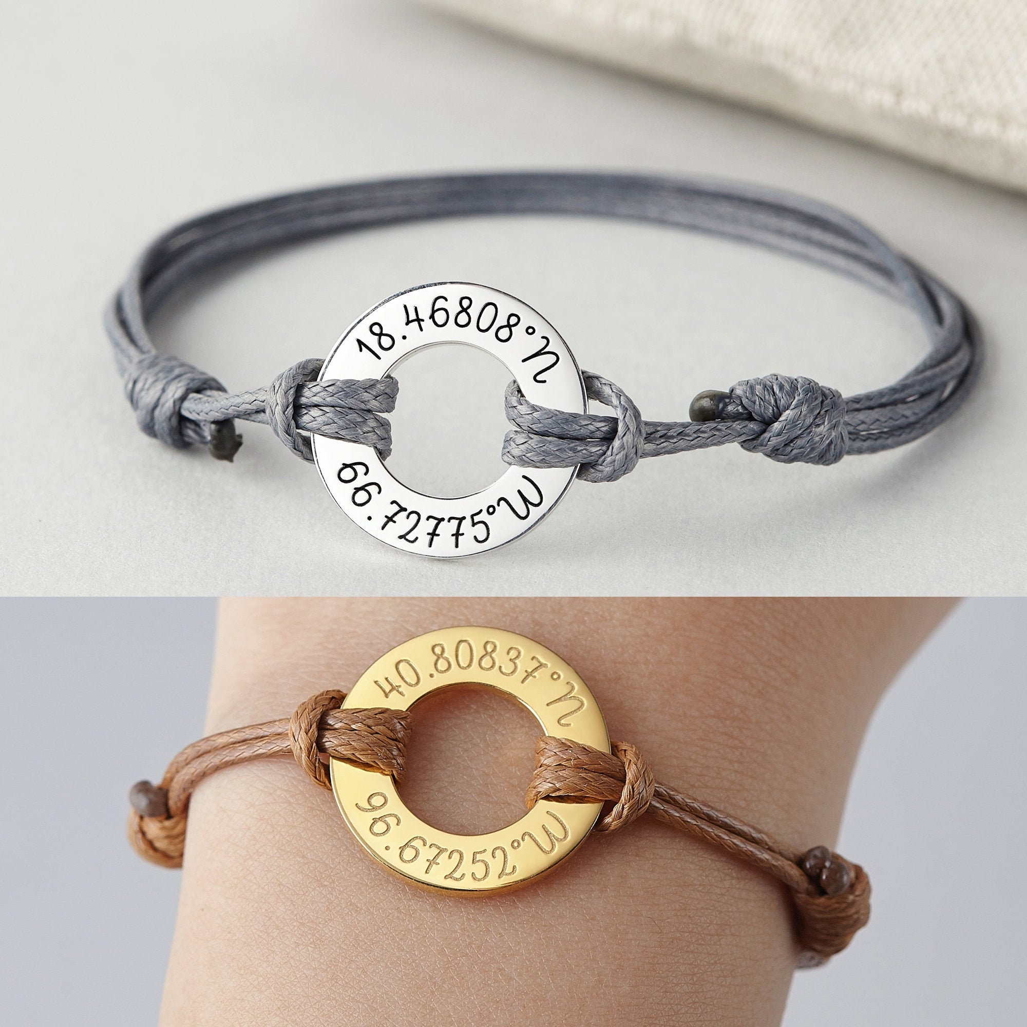 GPS Bracelet Leather Coordinates Bracelet Leather Bracelet | Etsy
