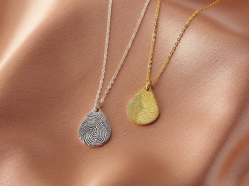 Fingerprint Necklace Fingerprint Jewelry Bereavement | Etsy