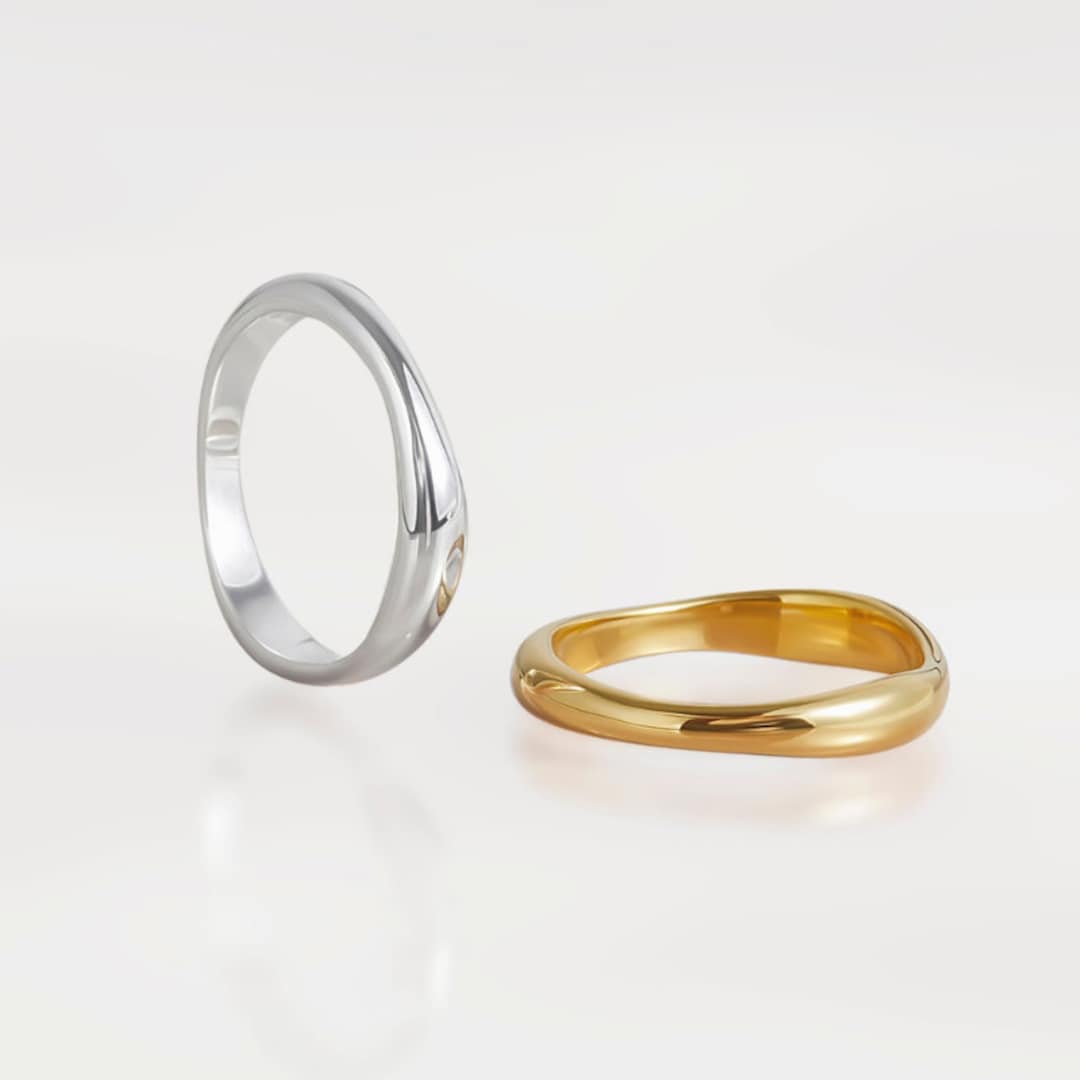 Wavy Ring Set, Stacking Rings, Minimalist Stackable Rings, Minimalist ...