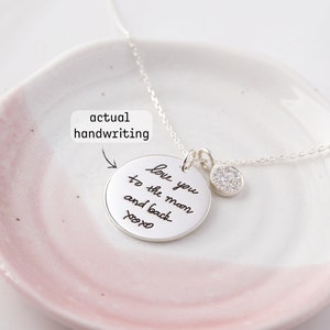 Engraved Handwriting Jewelry, Handwriting Necklace for Mom, Christmas ...