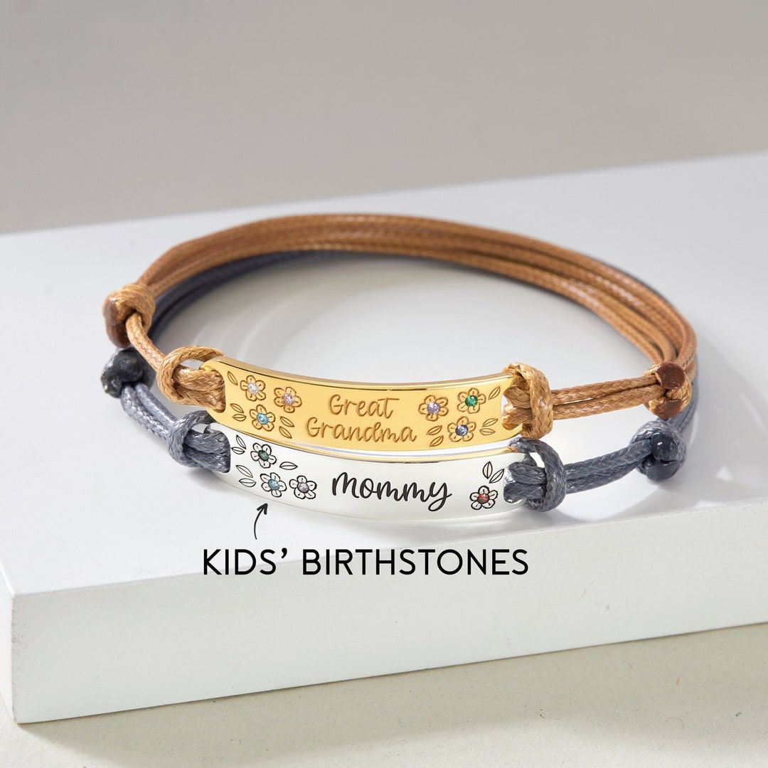 Mother Birthstone Bracelet, Personalized Gift for Mom, Mom's Bracelet ...