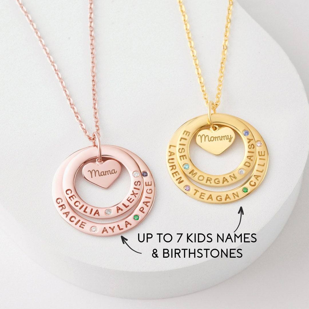 Personalized Mother Necklace, Gift for Mom, Children Names Necklace ...