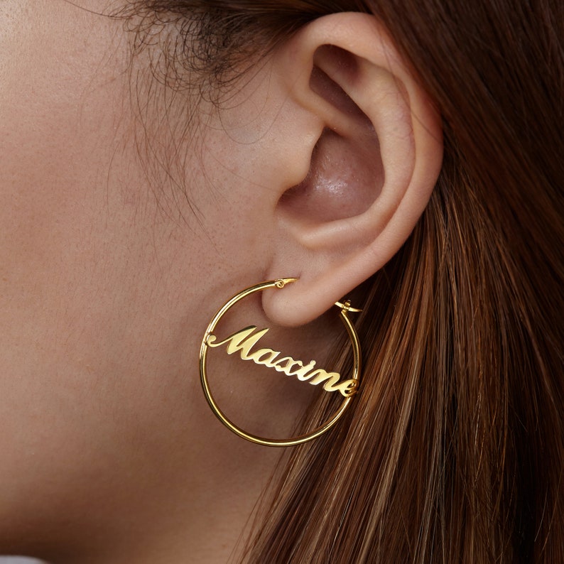 Personalized Name Earrings Name Earrings Kids Name Hoops | Etsy