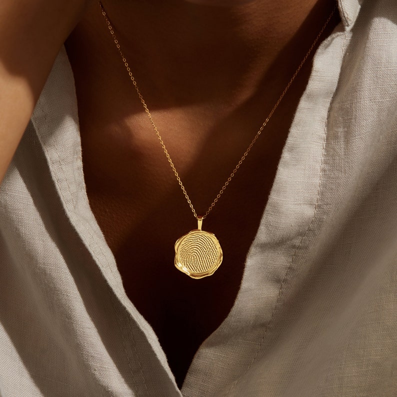 Fingerprint Necklace, Loss of Mother Necklace, Thumbprint Jewelry ...