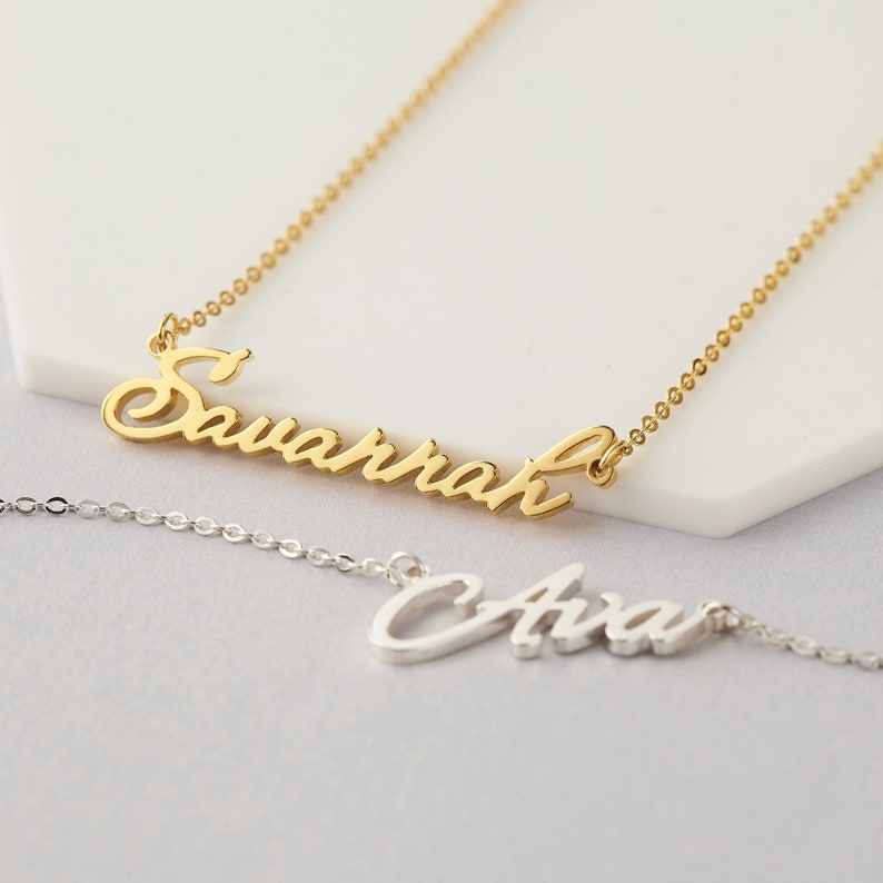 Nameplate Necklace Name Jewelry Gold Young Adult Girl Gift | Etsy