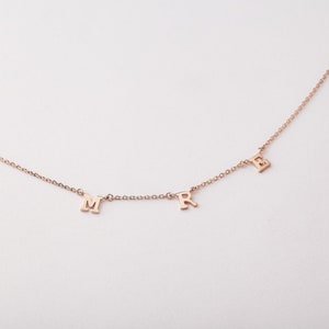 3 Initials Necklace Multiple Initials Necklace Spaced - Etsy