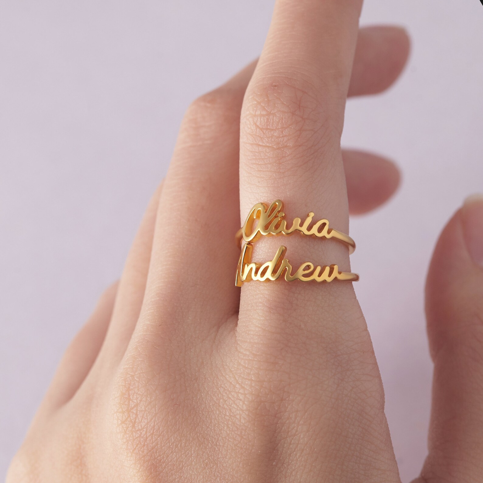 Personalized Stackable Ring Custom Name Rings Children Name - Etsy