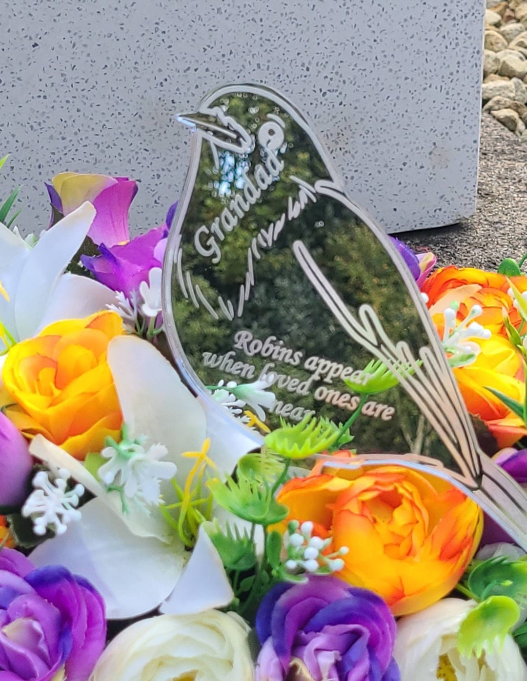 Personalised Memorial Robin, for Graveside With Alovely Poem - Etsy