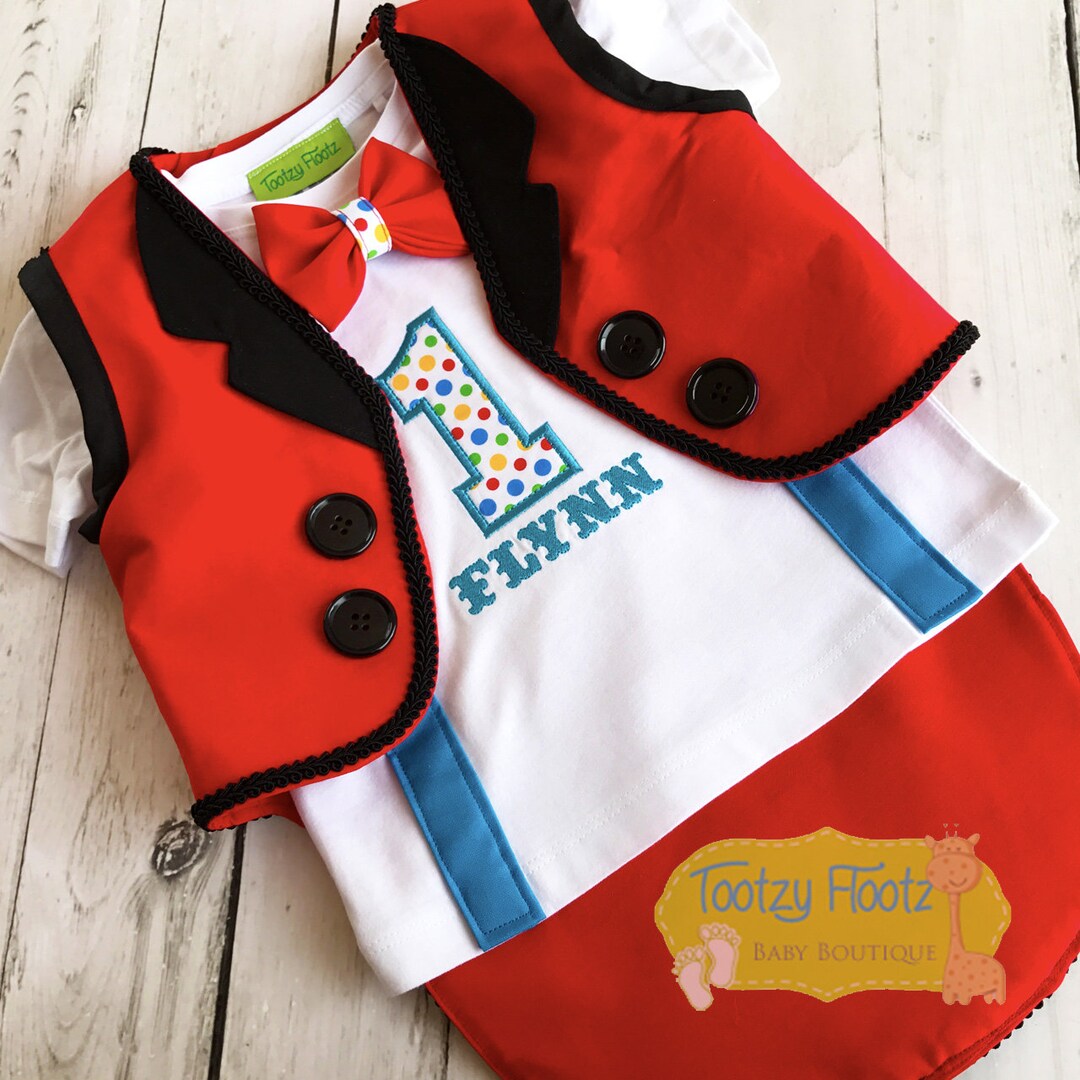 Ringmaster Circus Themed Cake Smash Birthday Set (long Tailed Vest, Top ...