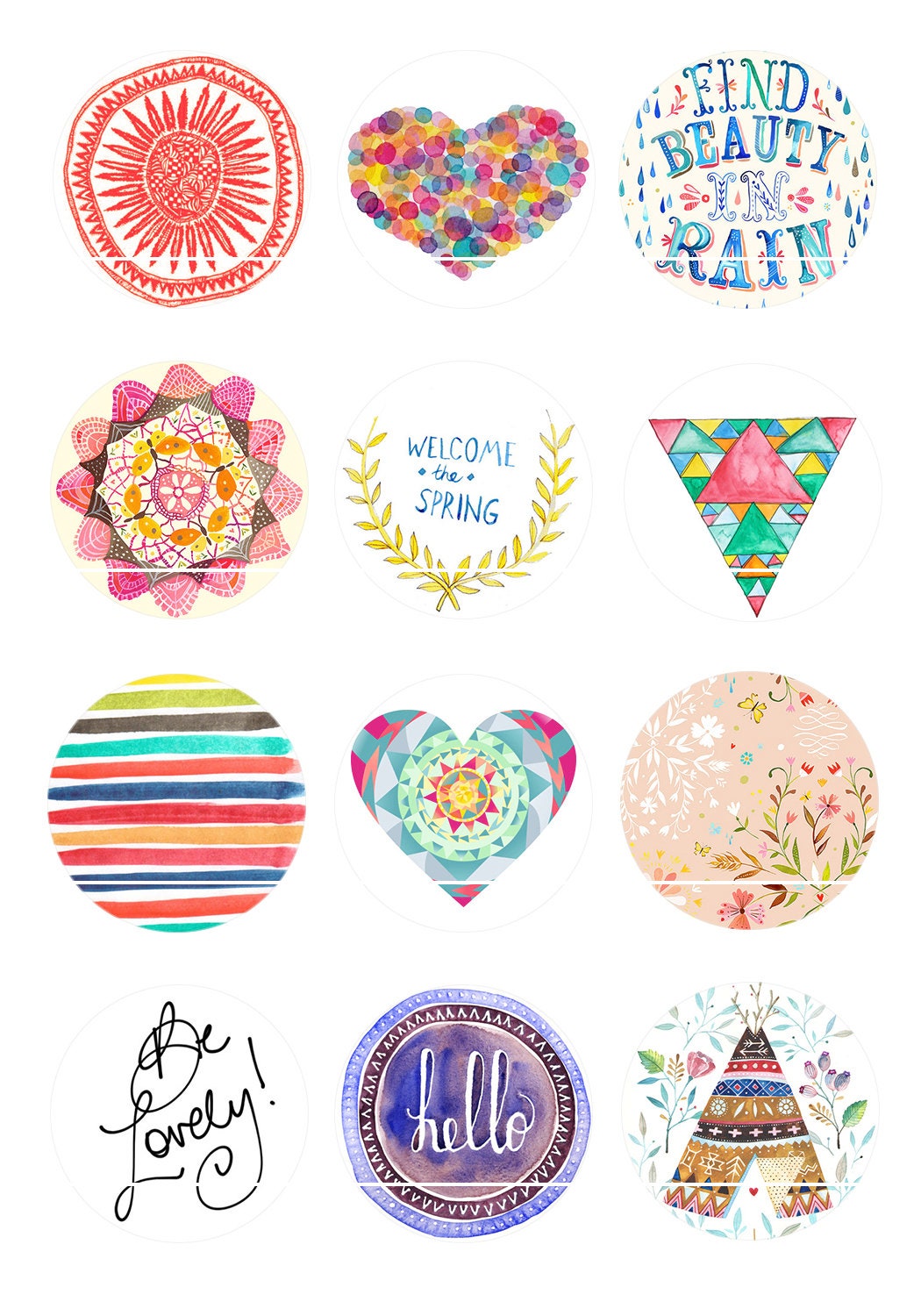 CT62 Welcome the Spring 12 Images/drawings/digital Collages - Etsy Canada